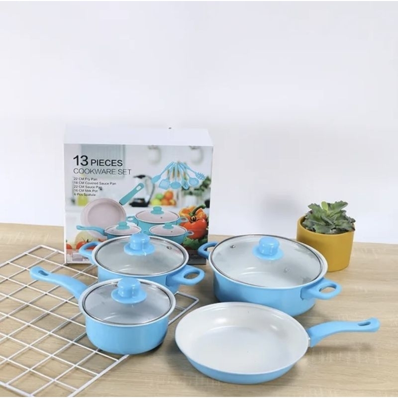 Jual Cookware Set 13 Pcs Peralatan Masak Panci Set | Shopee Indonesia