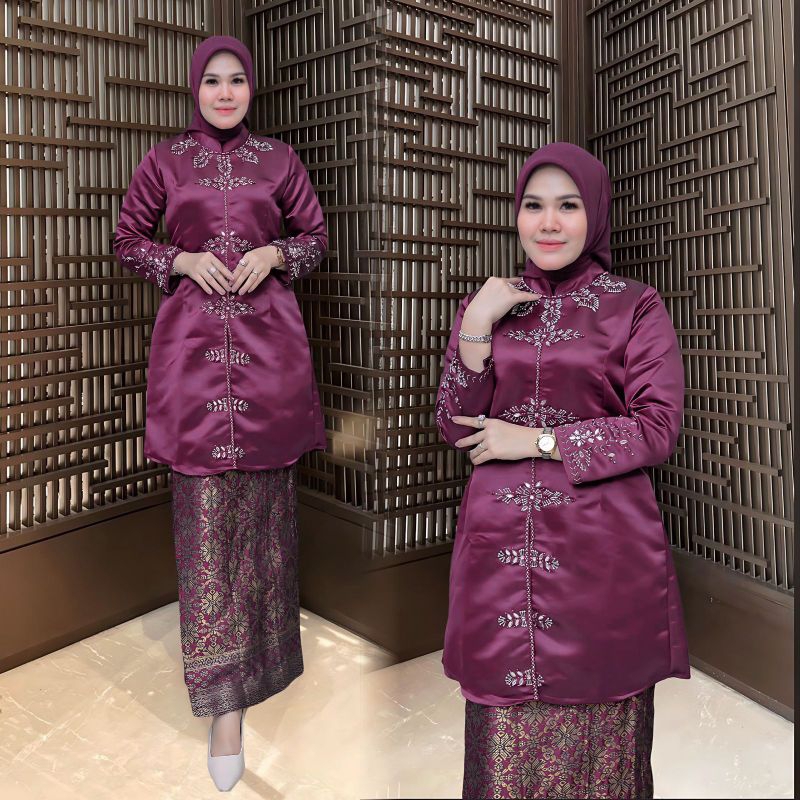 Jual SETELAN KEBAYA KURUNG MELAYU MALAYSIA // KEBAYA KURUNG TAFETA PAYET // BAJU KURUNG TAFETA ...