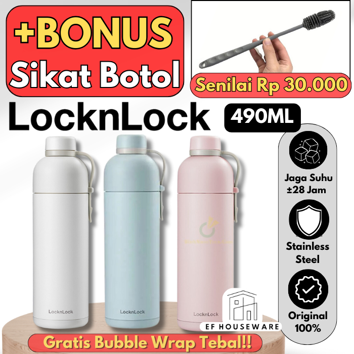 Jual [BONUS SIKAT] LocknLock Belt Botol Air Minum 490ML / Termos Stainless / LHC4267 / ORIGINAL ...