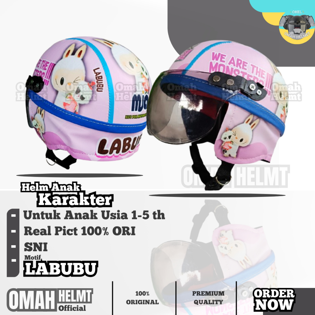 Jual HELM ANAK USIA 1-5 TAHUN KARAKTER LABUBU | Shopee Indonesia