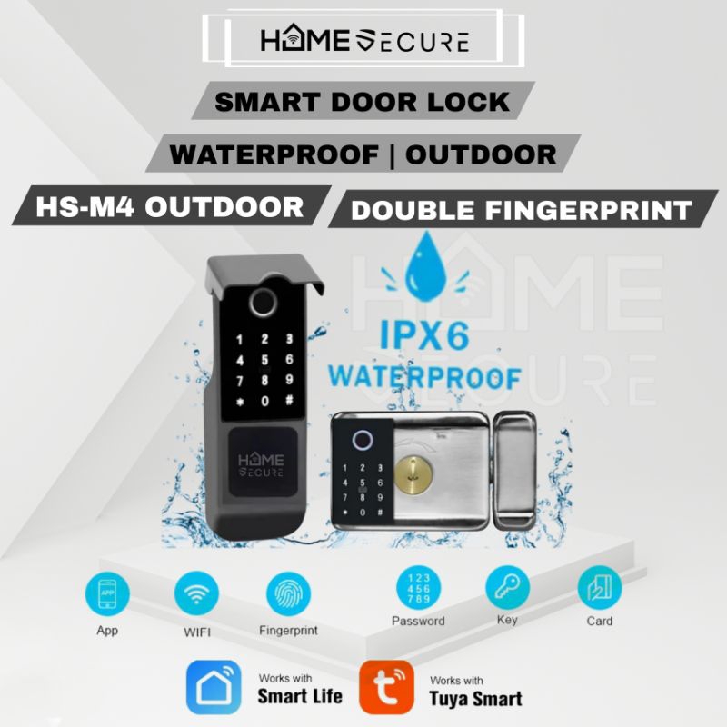 Jual Smart Door Lock Untuk Pintu Besi Outdoor Waterproof App Tuya WiFi / Kunci Pintu Digital ...