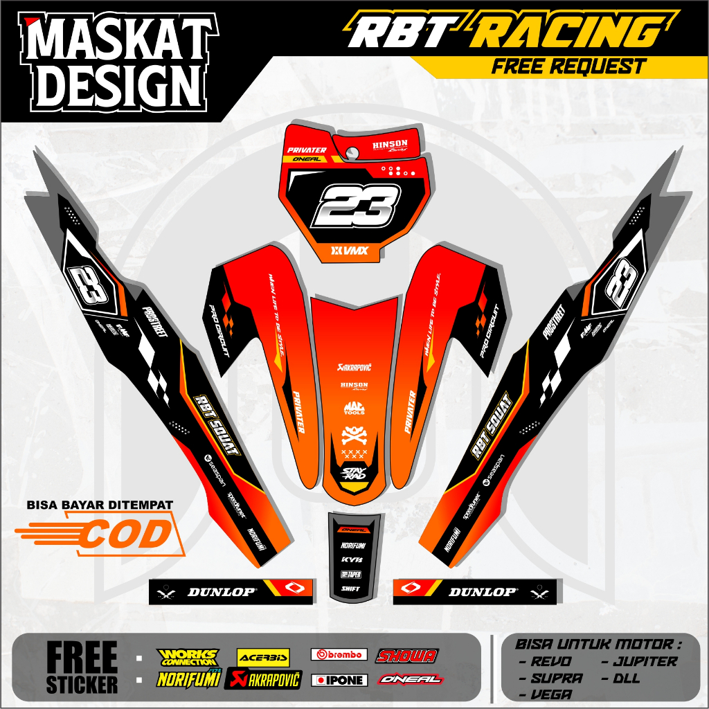 Jual Sticker Motor RBT/GTX VEGA R New: Modif SUPERMOTO YZ CRF KLX KX ...