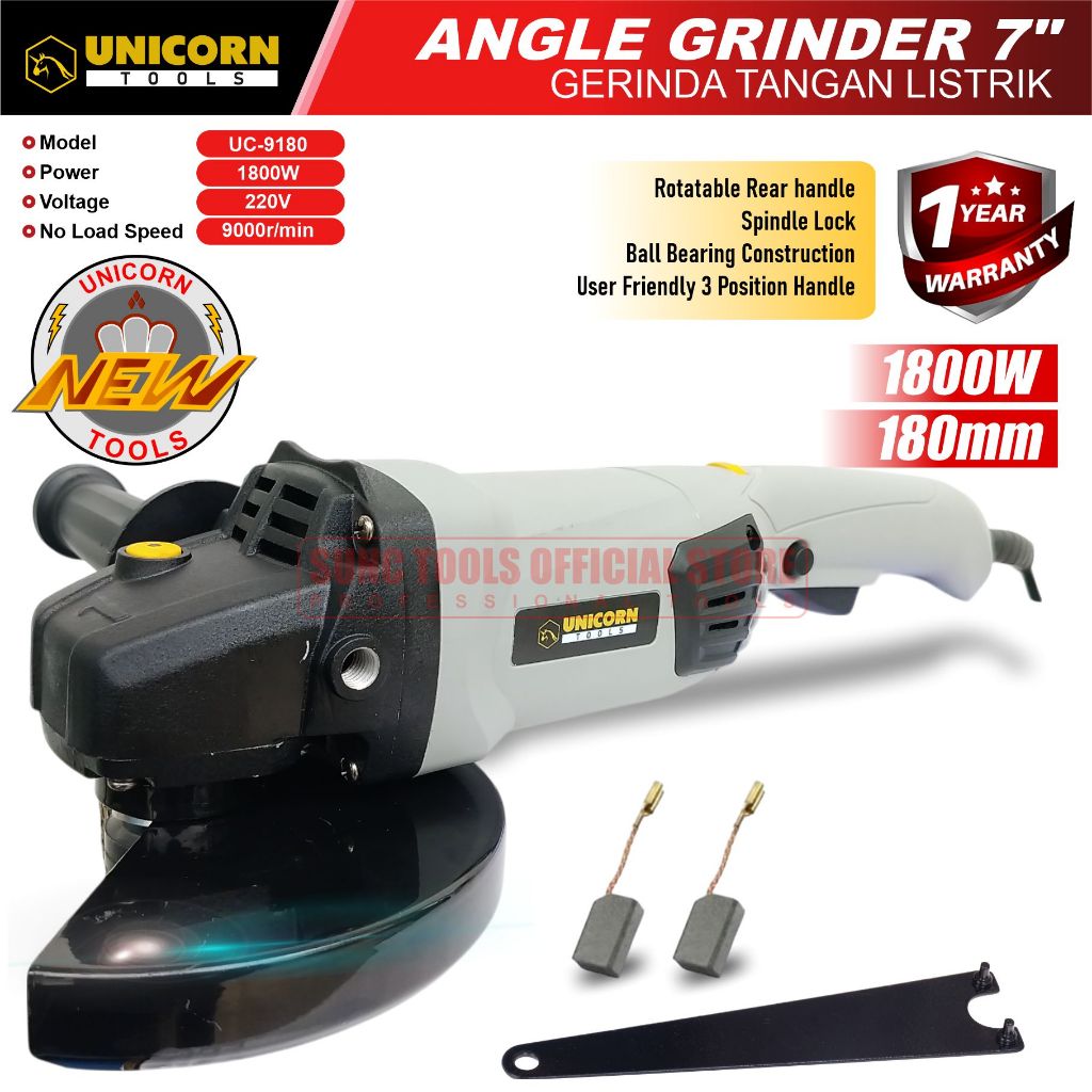Jual UNICORN TOOLS Gerinda Tangan Listrik Angle Grinder 5 6 7 inch 860W ...