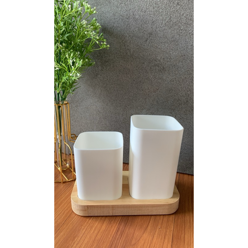 Jual rak sendok kayu/rak sendok lubang/raksendokestetik/rakwhite&wood ...