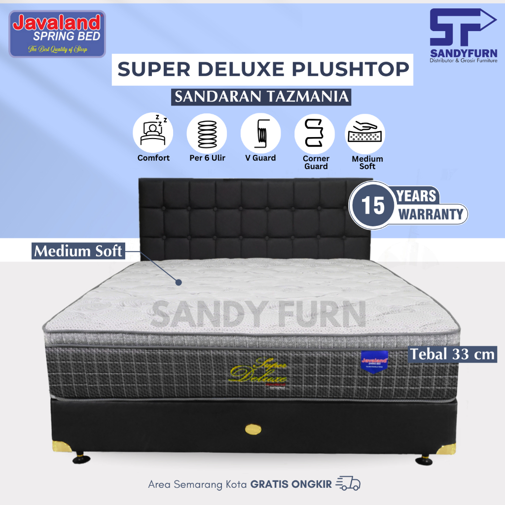 Jual JAVALAND SPRING BED SUPER DELUXE PLUSHTOP ABU BOLA (Spring Bed ...
