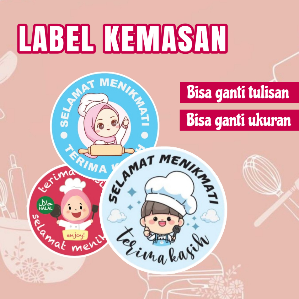 Jual Stiker Selamat Menikmati | Label Kemasan | Sticker Makanan ...