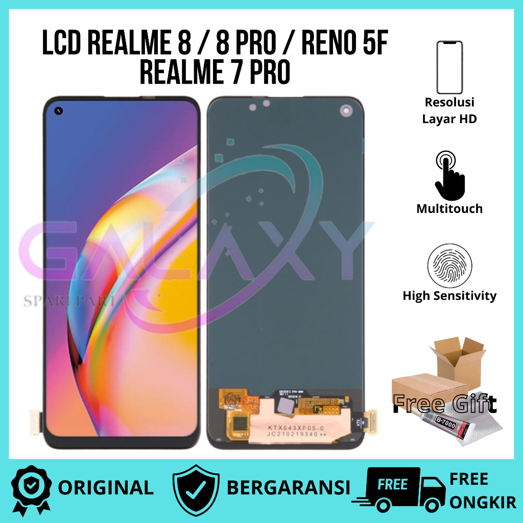 Jual LCD TOUCHSCREEN REALME 8 / 8 PRO / 7 PRO / RENO 5F FINGERPRINT QUALITY ORIGINAL PRODUK ...