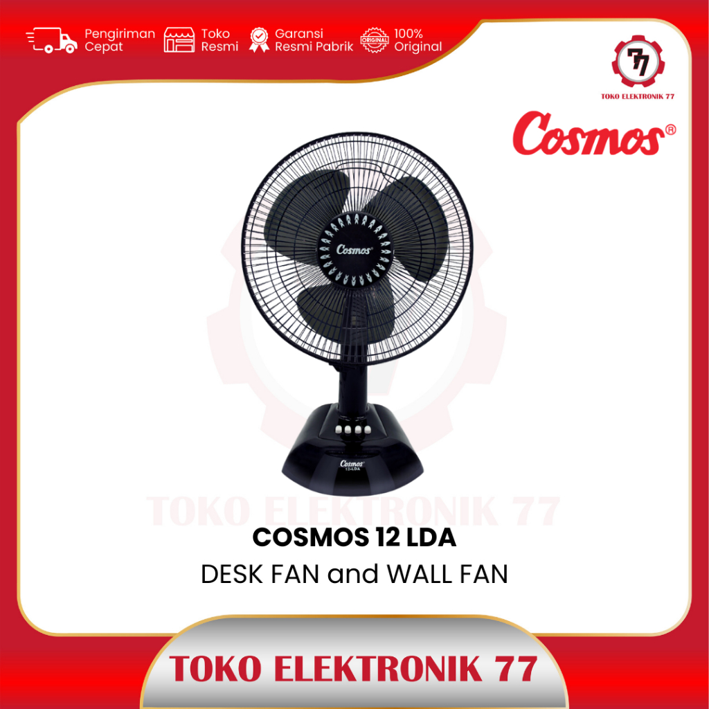 Jual KIPAS COSMOS 12 LDA 12 INCH KIPAS ANGIN MEJA dan DINDING 2IN1 ...