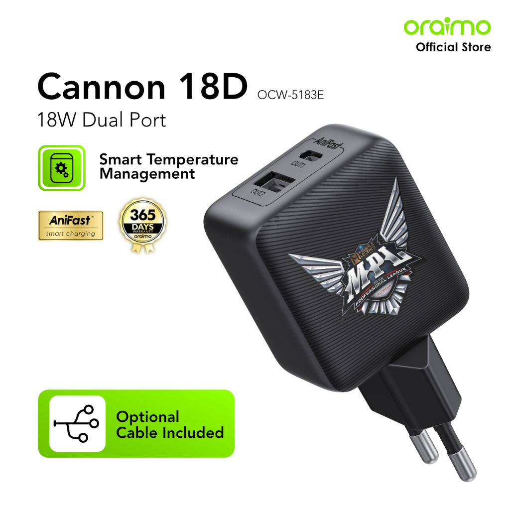Jual oraimo Charger Cannon 18D MPL Mobile Legends OCW-5183E Dual Output ...