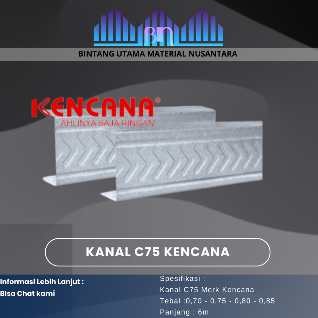 Jual Kanal C75 / Baja ringan / galvalum / merk Kencana | Shopee Indonesia