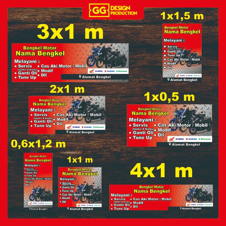 Jual Cetak Banner MMT spanduk baliho Bengkel Motor termurah bisa custom ...