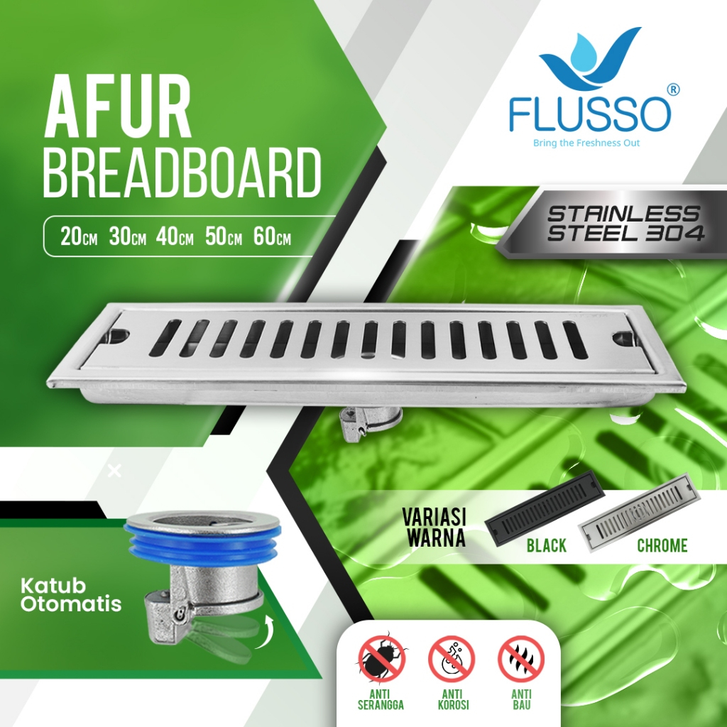 Jual Floor Drain Panjang Afur Stainless Saringan Got Kamar Mandi 20 30 ...
