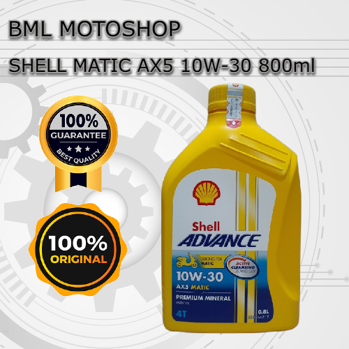 Jual Oli Shell Advance AX5 Matic 10W-30 800ml Orisinil AX5 Scooter Oli Semua Motor Matic ...