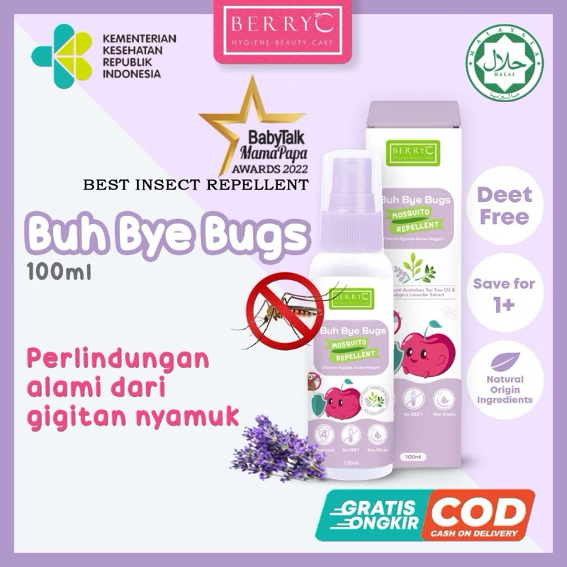 Jual BerryC Buh Bye Bugs 100ml Mosquito Repellent Spray Anti Nyamuk Natural Antibacterial Ampuh ...