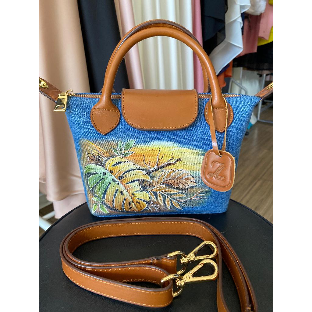 Jual LC BAG Denim Series size S Tas Denim Biru Variasi Kulit Lukis ...