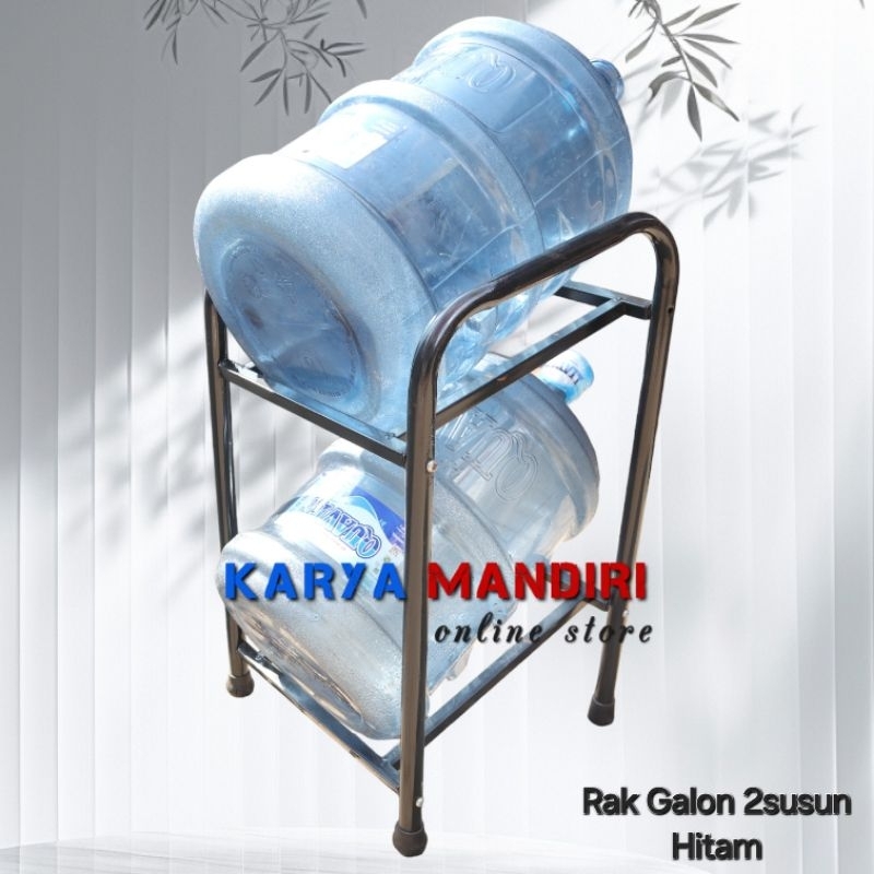 Jual Rak Galon Susun / Tempat Galon 2 Susun Hitam | Shopee Indonesia