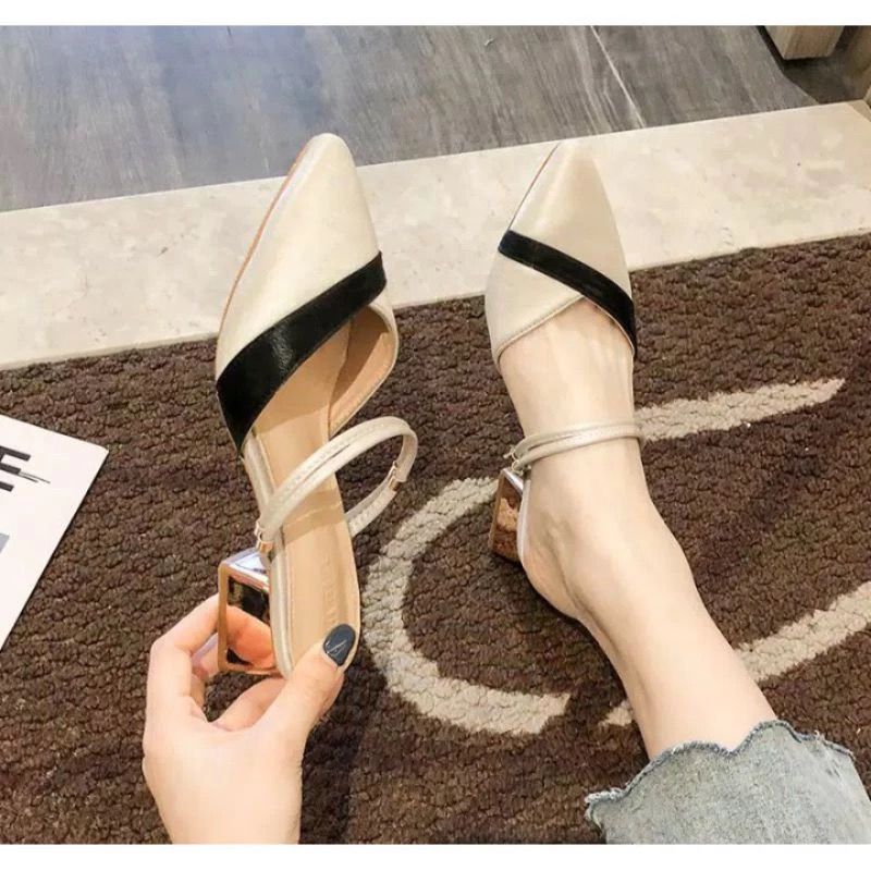 Jual Sandal Hak tahu 3cm bapau HS25 | Shopee Indonesia
