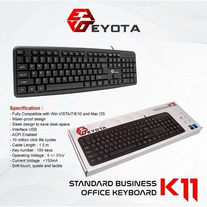 Jual Keyboard Eyota K11/Keyboard USB Standar | Shopee Indonesia