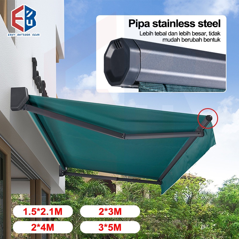 Jual Awning Gulung Kanopi Lipat 3 /2/1.5 Meter /kain kanopi atap ...