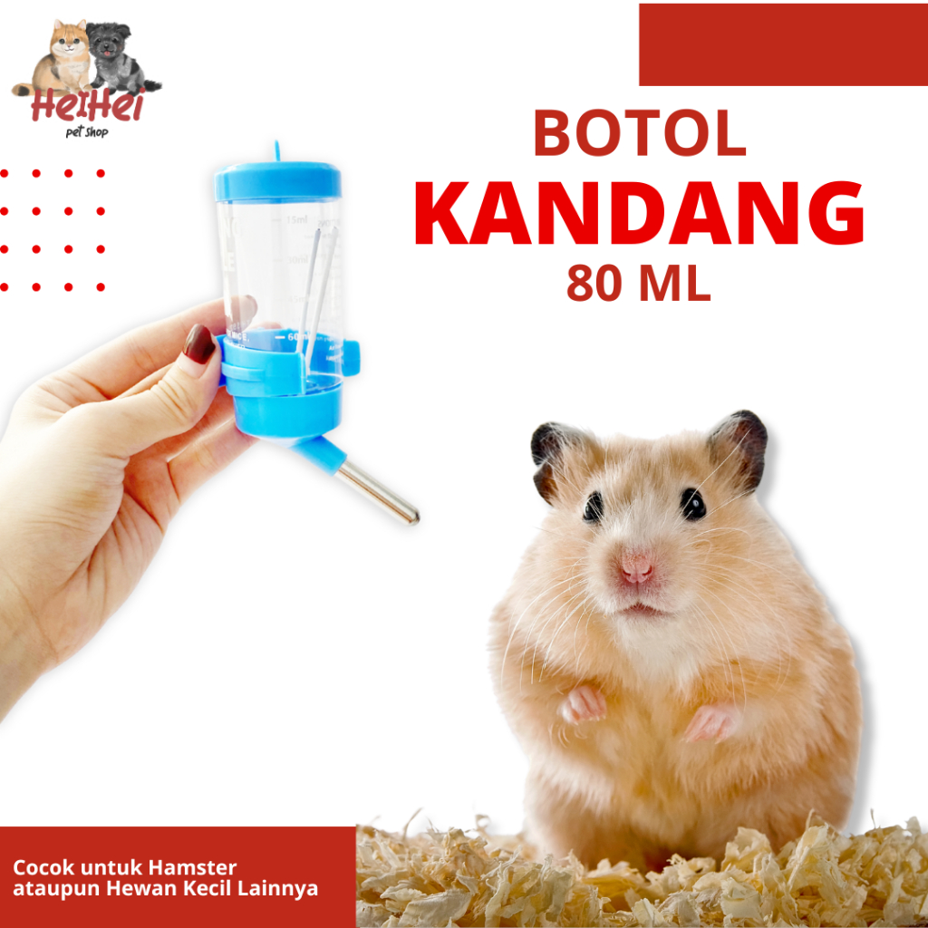 Jual Hamster Bottle Cage 80 ml - Botol Air Minum Gantung Kandang Hewan ...