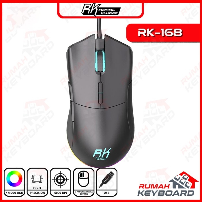 Jual ROYAL KLUDGE - RK168 - Gaming Mouse - Wired - Light Weight - RGB ...