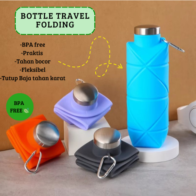 Jual 700ml Collapsible Reusable Silicone Water Bottle Botol Air Minum ...