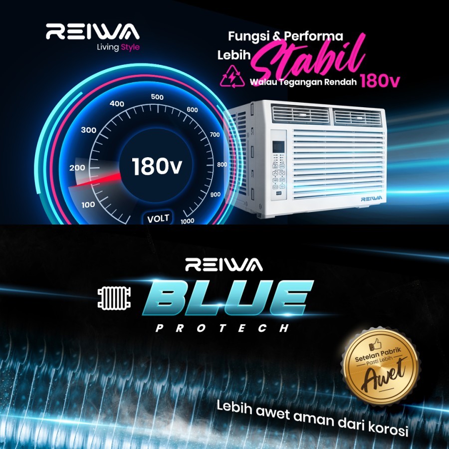 Jual AC WINDOW REIWA AC WINDOW 1/2 PK CW-0501RA 0,5 PK 370WATT LOW WATT ...