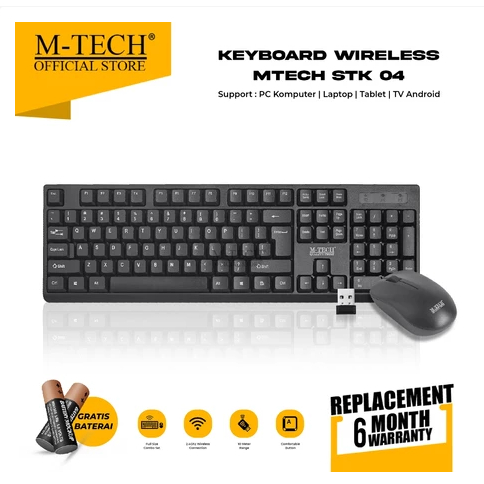 Jual Keyboard mouse combo wireless M-tech STK 04 | Shopee Indonesia