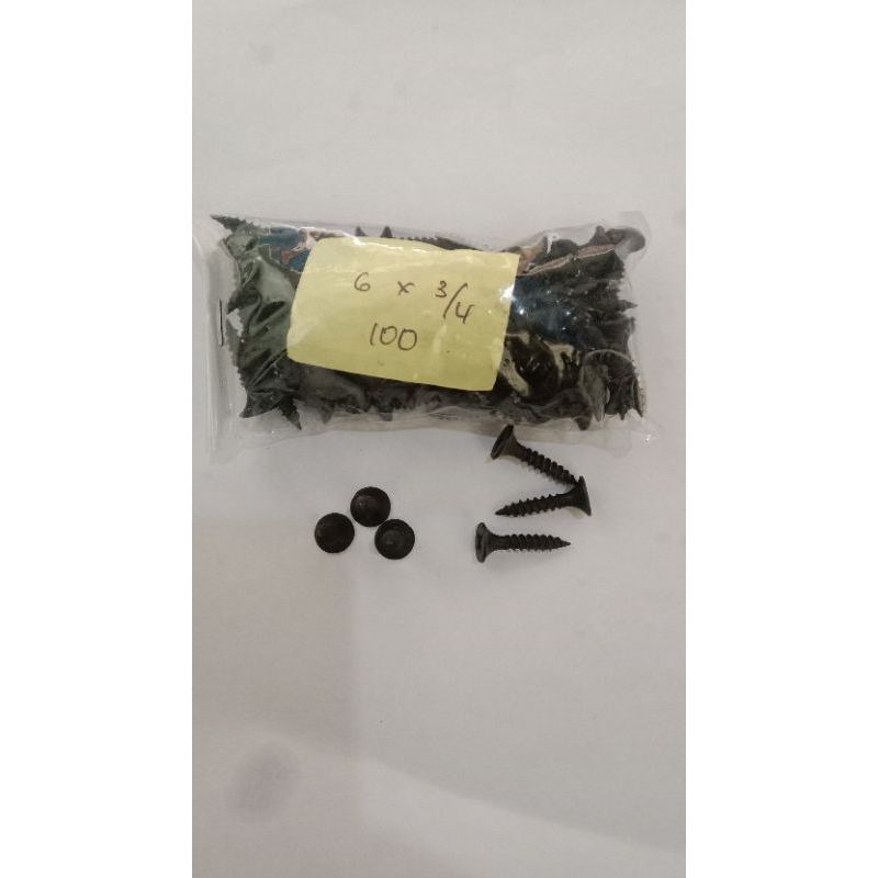 Jual (100Pcs) Baut/skrup gypsum drywall screw HITAM 6X3/4 | Shopee ...