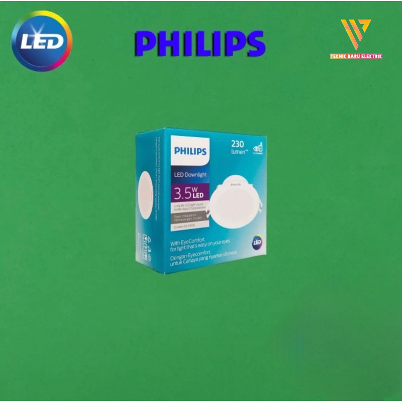 Jual Lampu Downlight Philips DL190B 3.5 Watt Led Panel Eridani G2 Bulat 3.5w D080 3000k 4000k ...