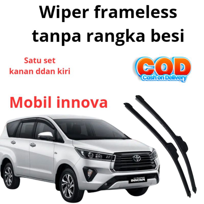 Jual wiper mobil innova satu set kanan dan kiri frameless tanpa rangka ...
