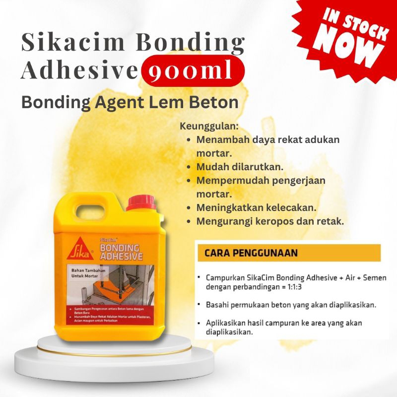 Jual SIKACIM BONDING ADHESIVE / BONDING AGENT LEM BETON UKURAN 900ML | Shopee Indonesia