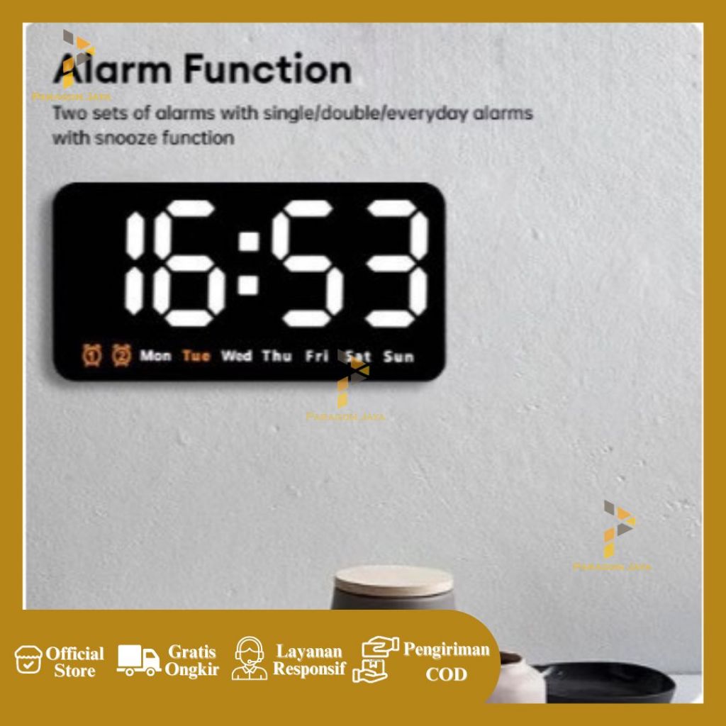 Jual Jam Meja Dinding Digital LED JD-6638 Layar Besar Design Elegan ...