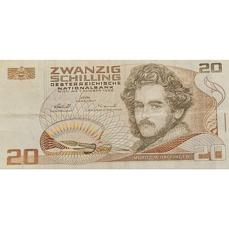 Jual Uang Asing Negara Austria 20 Zwanzig Schilling Kondisi Kertas ...