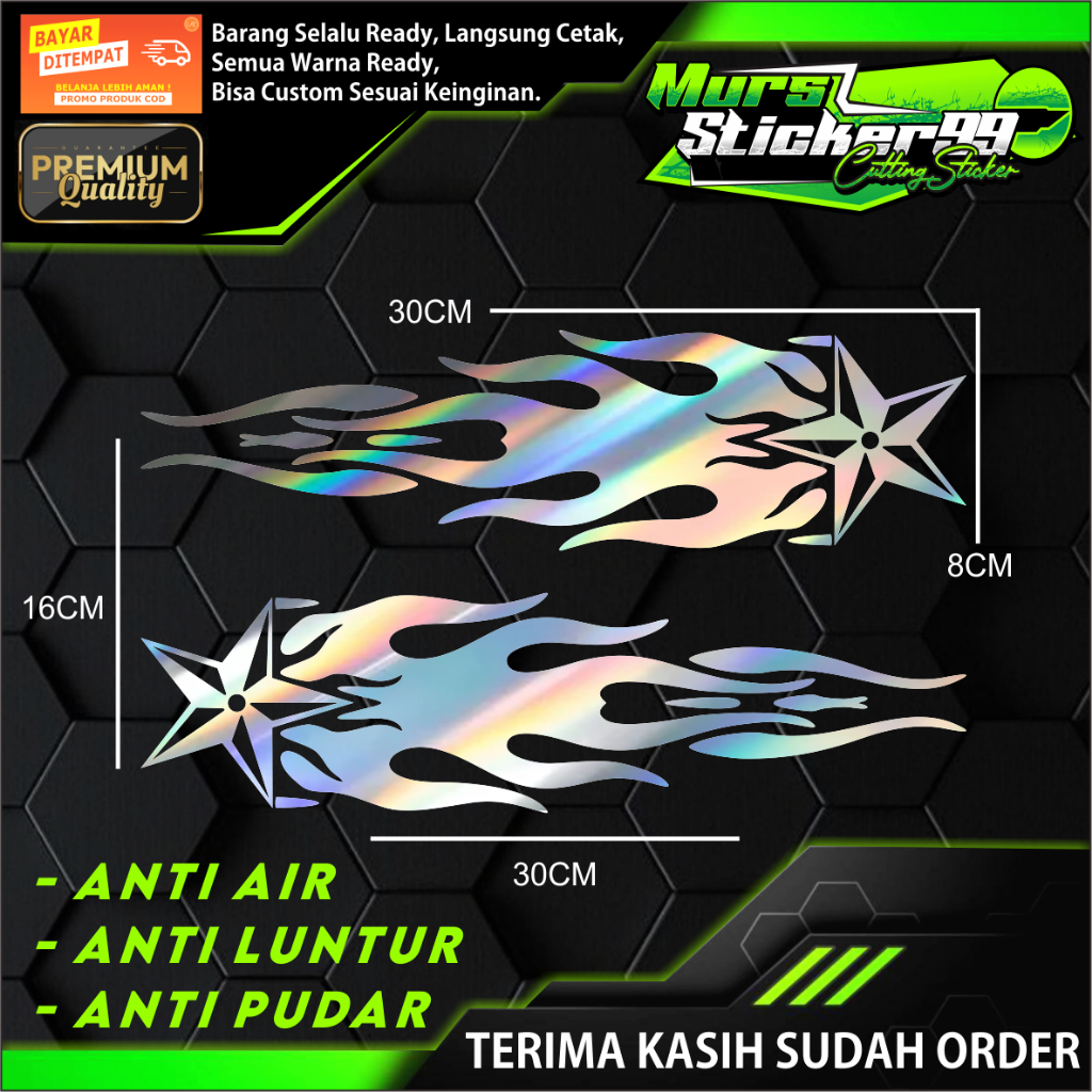 Jual Sticker Cutting TRIBAL 3D BINTANG SEPASANG KANAN KIRI Cocok Untuk ...