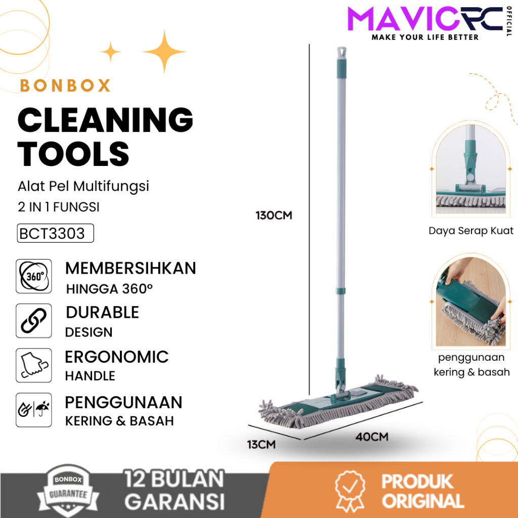 Jual BONBOX BCT3303 Alat Pel Lantai Multifungsi Cleaning Tools Tongkat ...