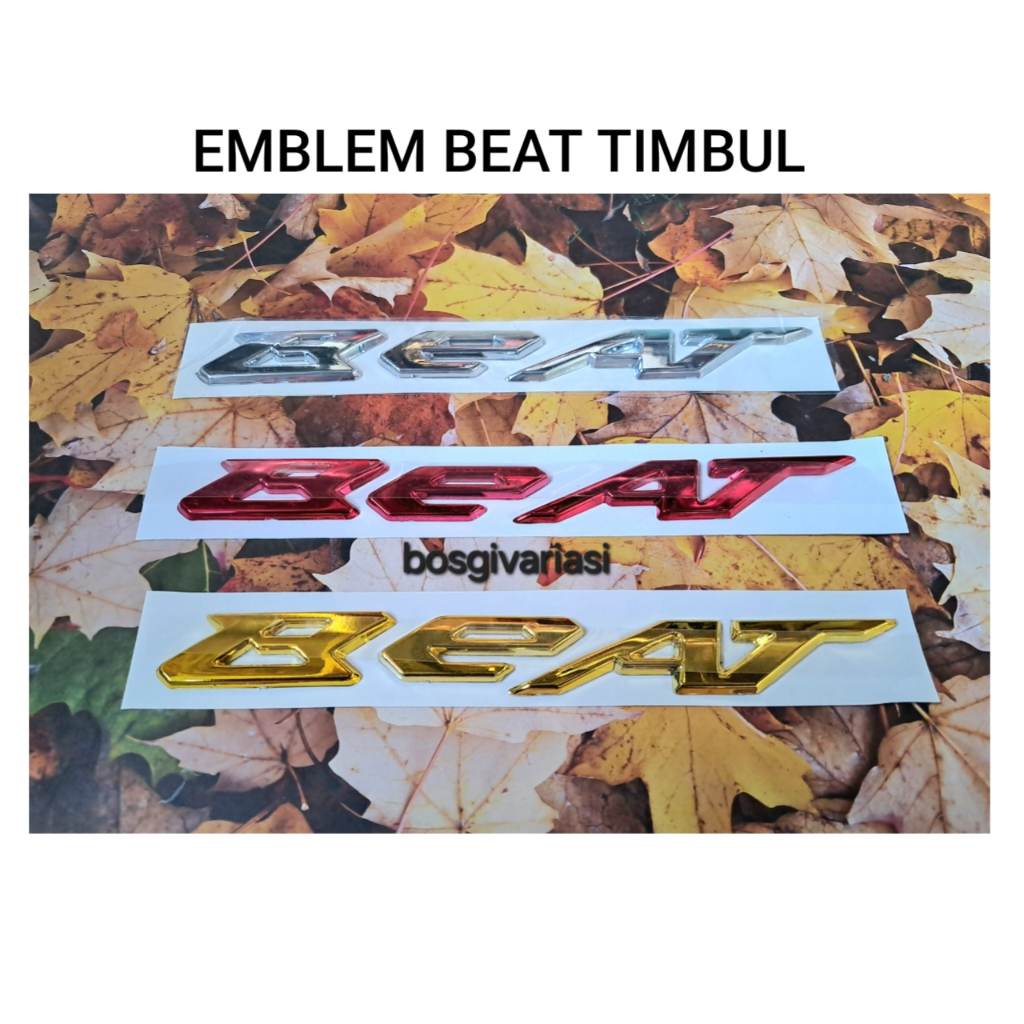 Jual Emblem timbul beat gold chrom merah / Logo beat deluxe / emblem ...