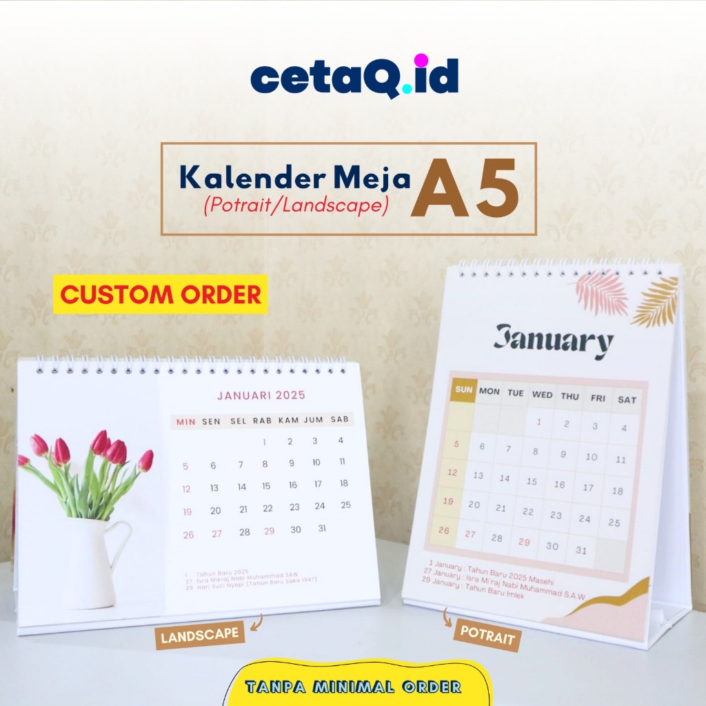 Jual Cetak Kalender Meja Custom A5 | Print Kalender Duduk Lapis Art ...