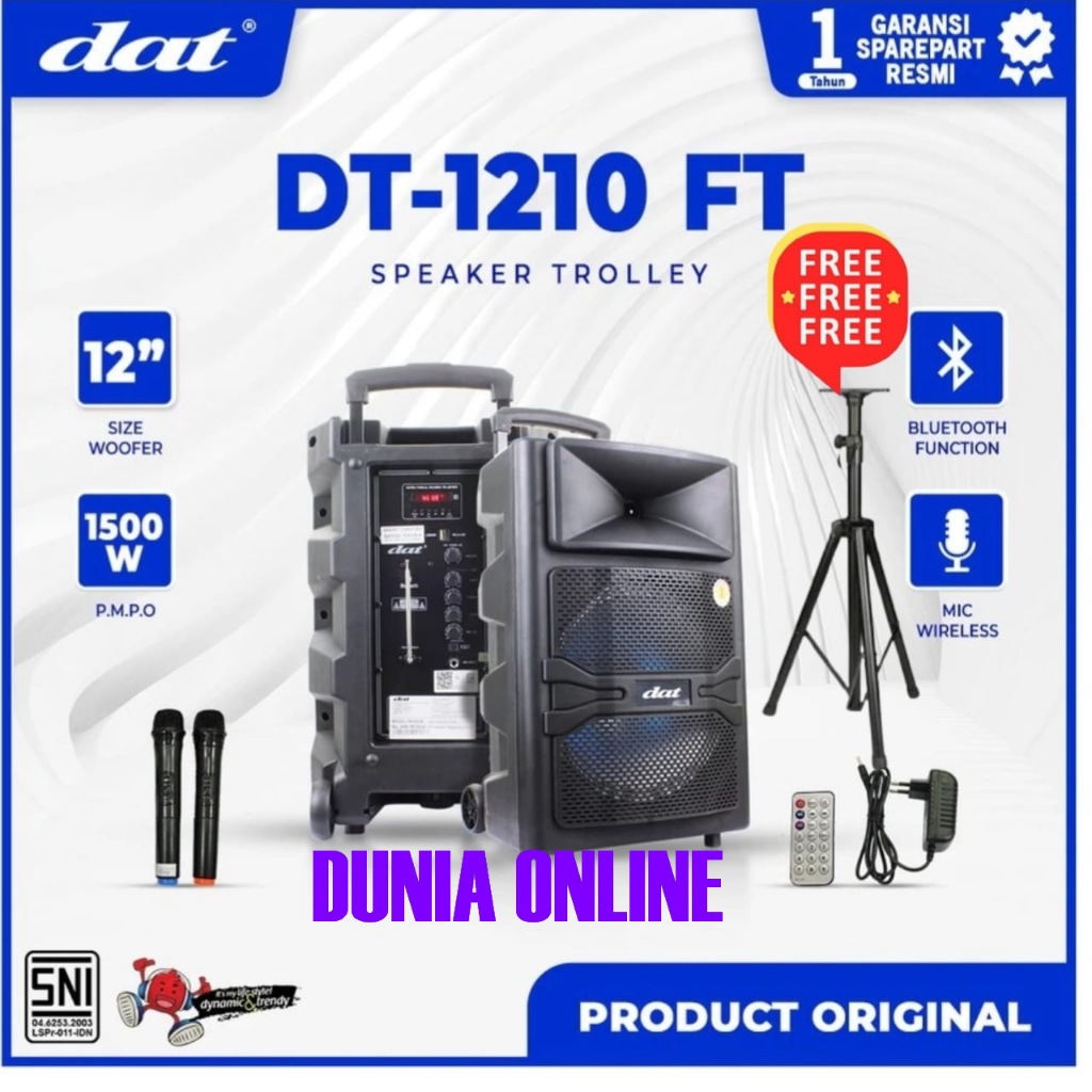 Jual SPEAKER PORTABEL WIRELESS DAT DT1210TF DAT DT1210 FT DAT DT 1210FT ...