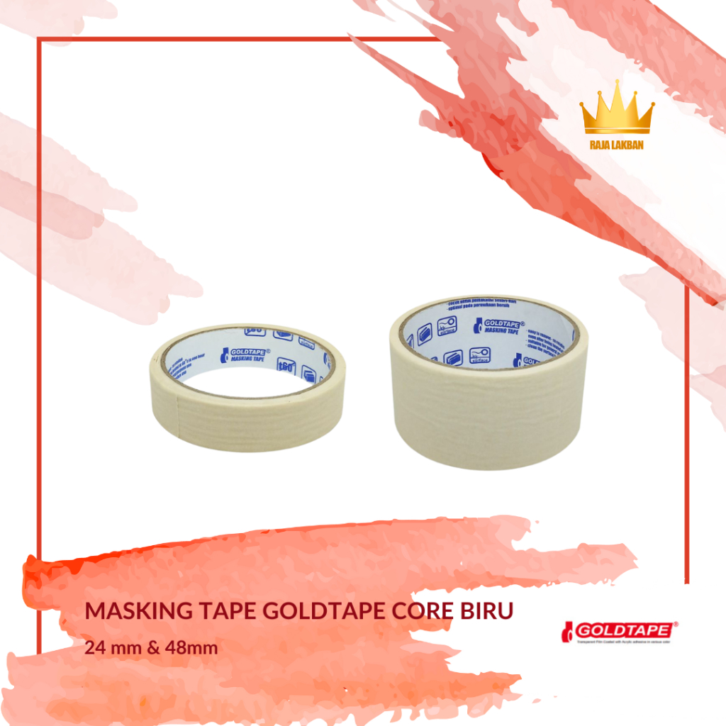 Jual Lakban Kertas Goldtape Masking Tape Core Biru1 inch 24mm, 2 Inch ...