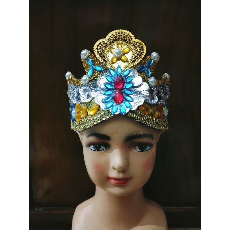 Jual MAHKOTA KARNAVAL MODEL BUNGA PERAK MUTIARA BIRU PERNAK PERNIK dari ...