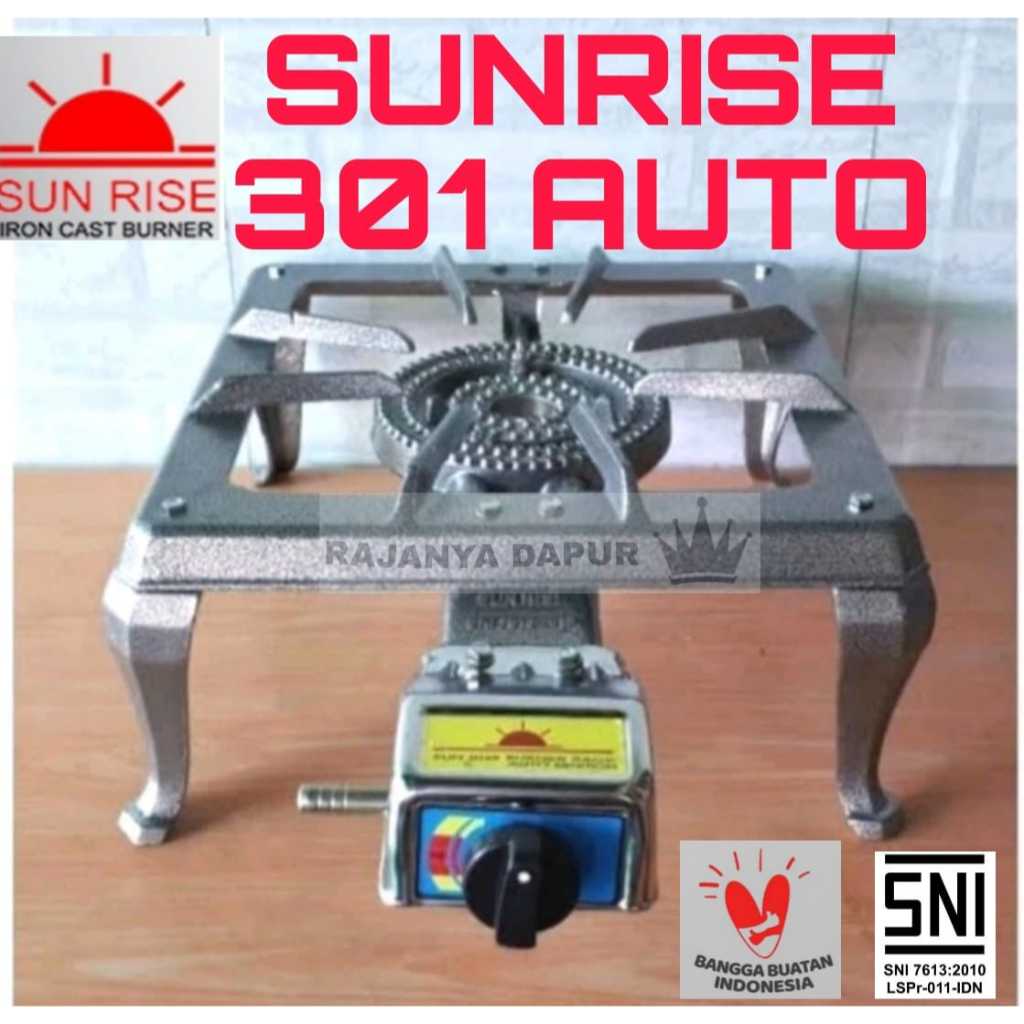 Jual Kompor gas bodi cor sunrise SUN RISE tipe 301 auto SNI - kompor sr 301auto api seribu - sr ...