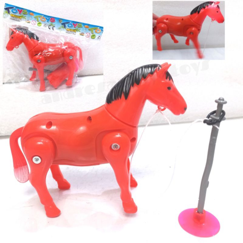 Jual Mainan Kuda Baterai Horse Mainan Kuda Tongkat Tali Jalan Nyala ...