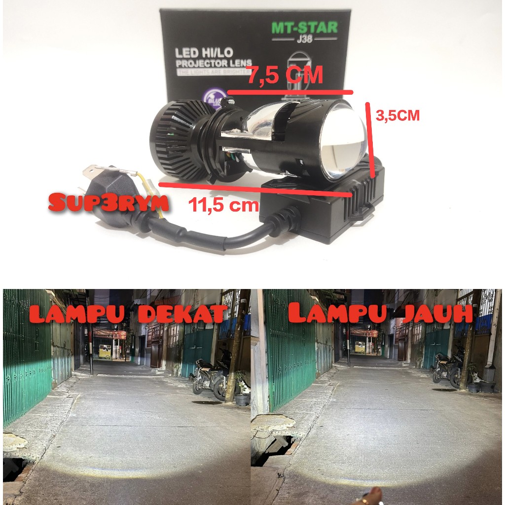 Jual Lampu utama Projie H4 Mini biled Projector blue Lens MT-STAR J38 ...