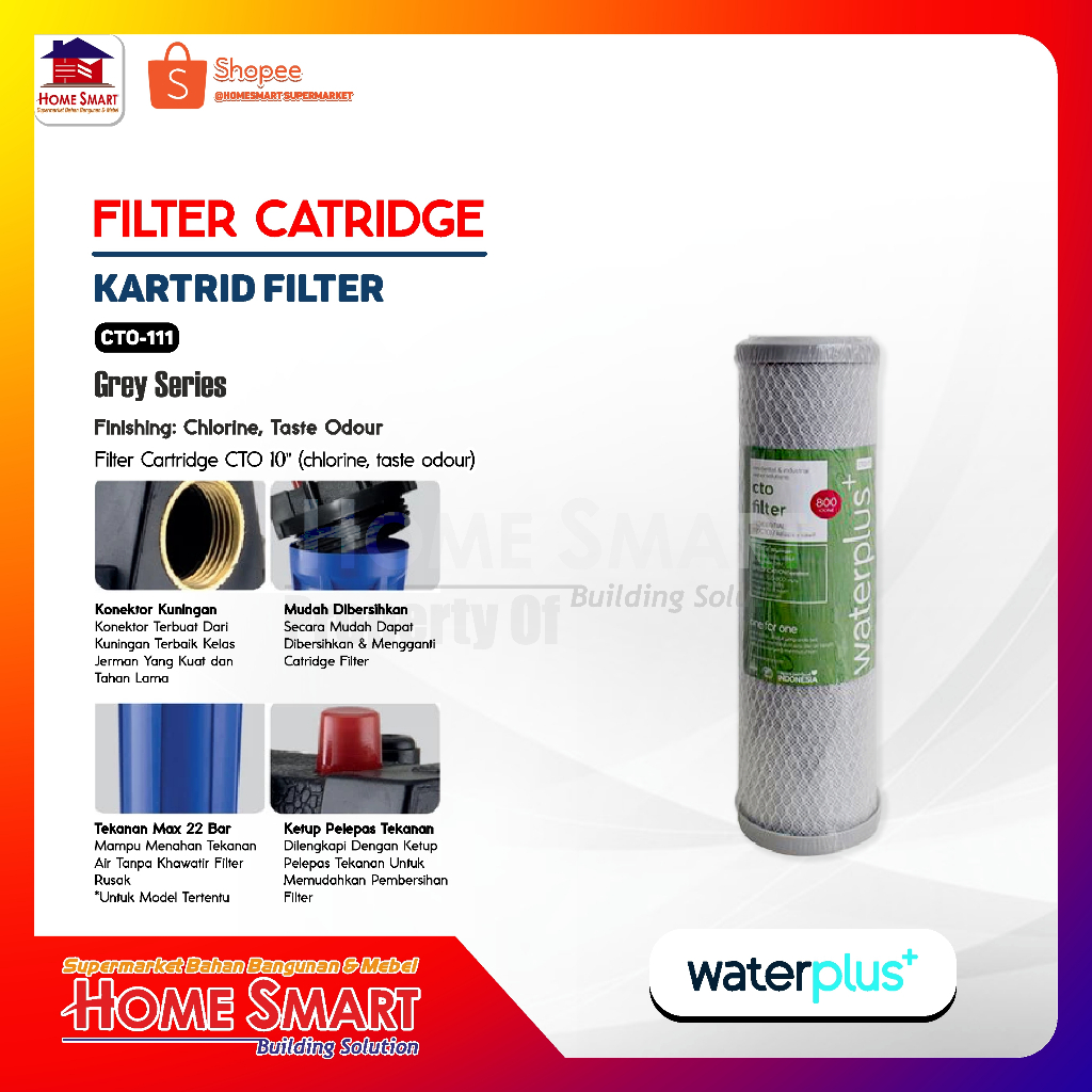 Jual Isi Filter Air Waterplus CTO 111 / Cartridge Filter Waterplus (10 ...