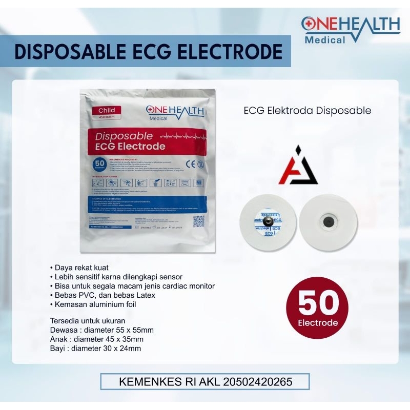 Jual Onehealth ECG Electrode Per Pack isi 50 Pcs / EKG Elektroda ...