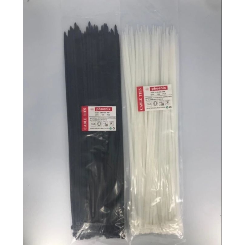 Jual kabel tis ties tali kabel tarik 4,8 / 5,4 x 400 40cm hitam putih ...