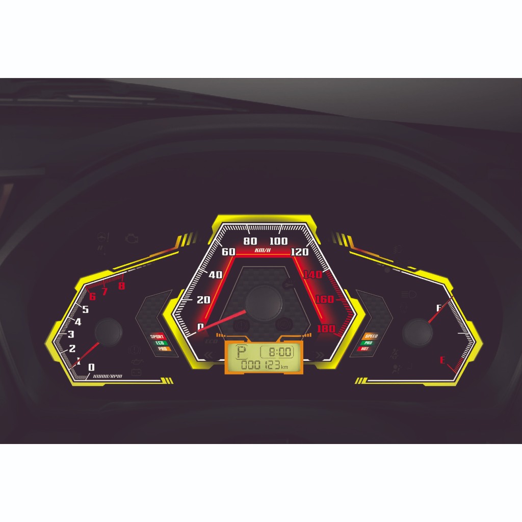 Jual Custom Speedometer Mobilio Brio GT Series Yellow | Shopee Indonesia