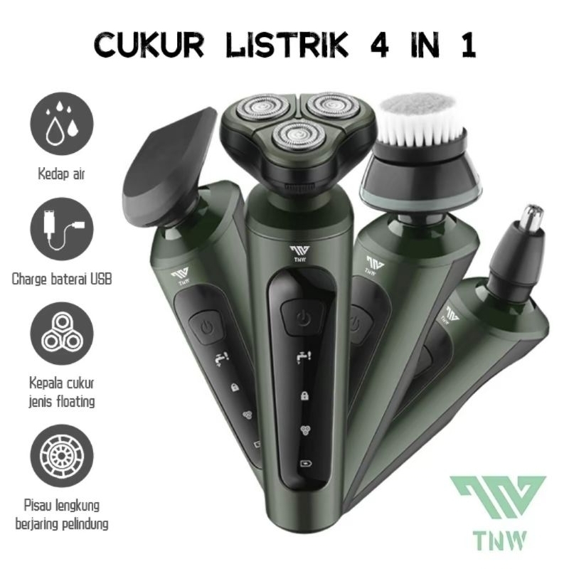 Jual TNW alat cukur elektrik listrik 4 in 1 electrik shaver razor anti ...