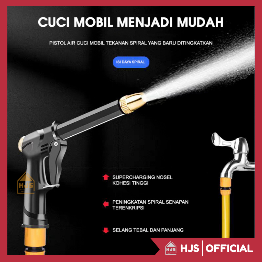 Jual [HJS] Kepala Semprotan Air Cuci Mobil Motor Tanpa Listrik High ...